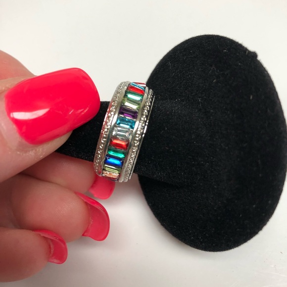 Jewelry | Silver Plated Multi Colored Gem Band | Poshmark